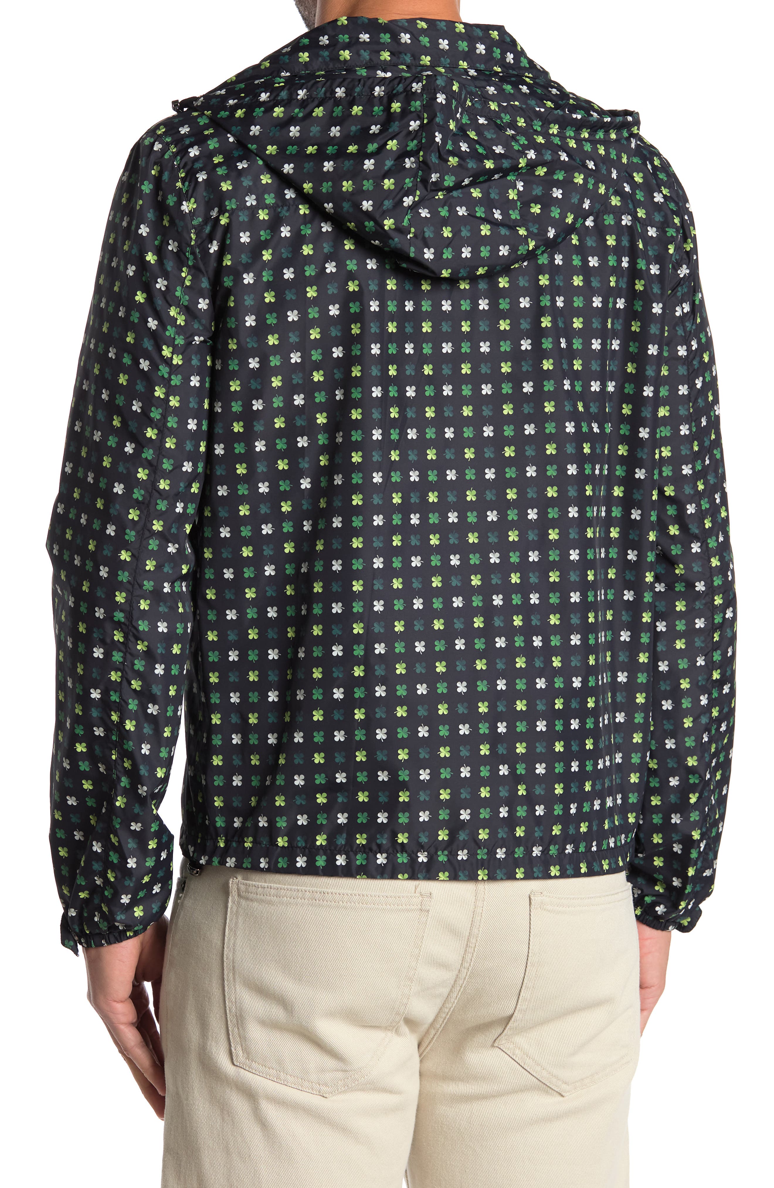 Valentino Clover Print Hooded Windbreaker Jacket | Nordstromrack
