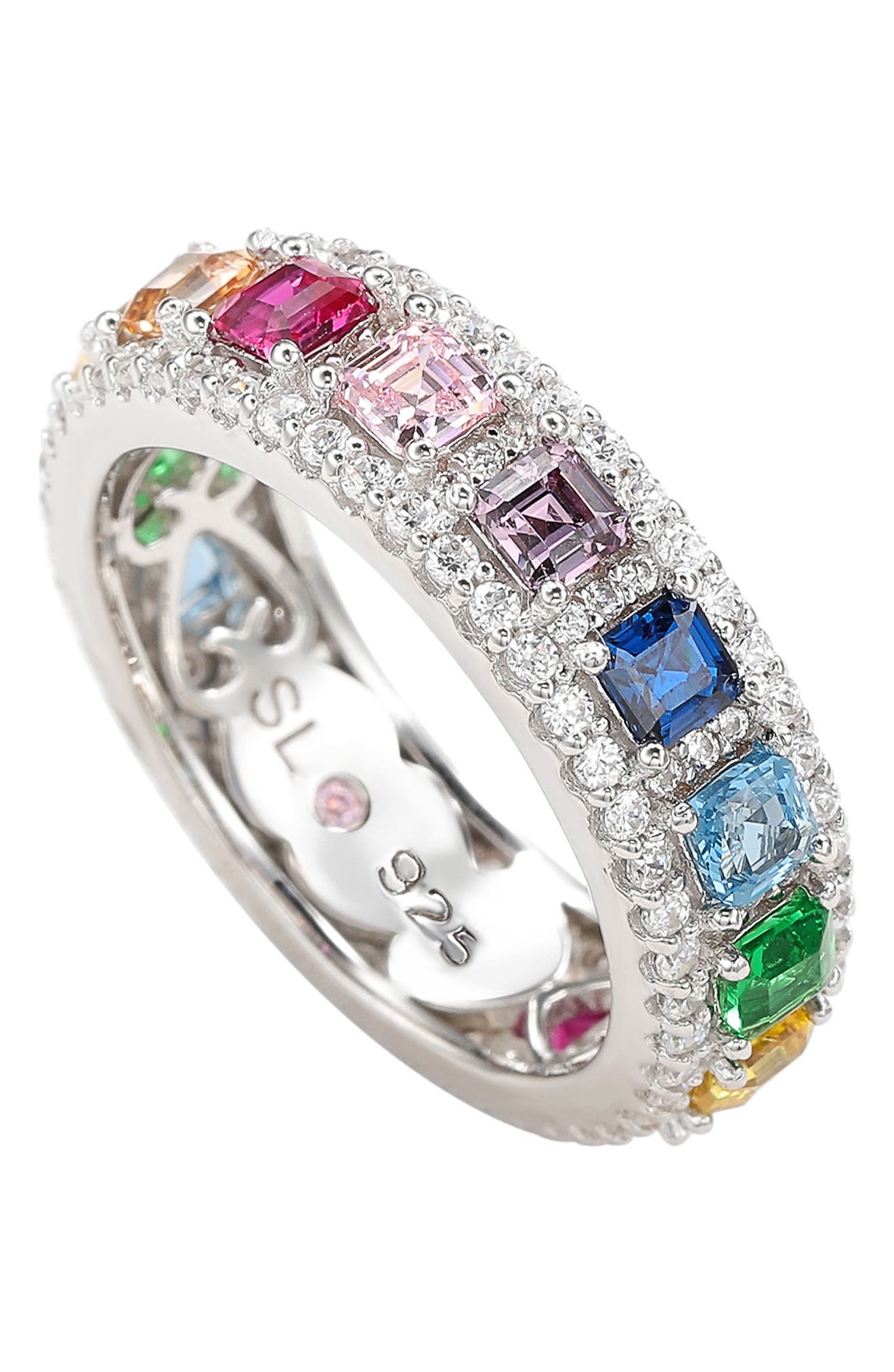 SUZY LEVIAN Asscher Cut Rainbow CZ Eternity Band | Nordstromrack