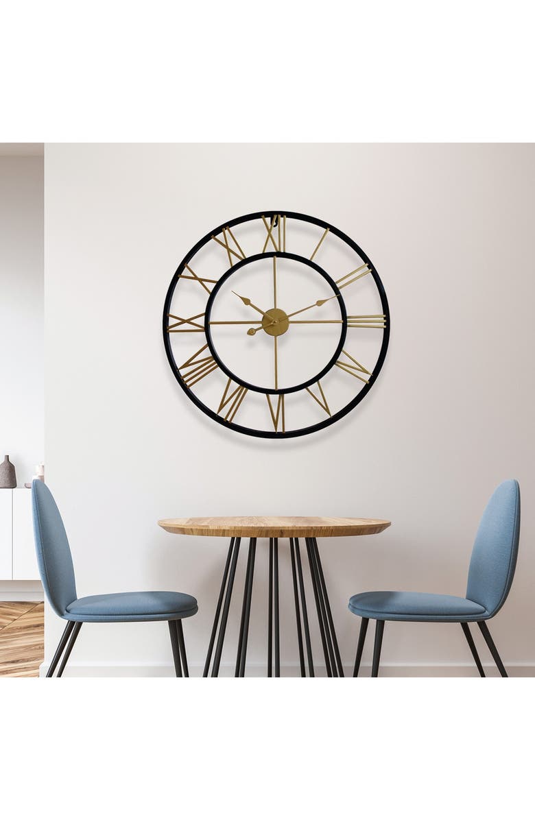 WALPLUS 17 Inch Gold And Black Vintage Roman Wall Clock 43cm ...