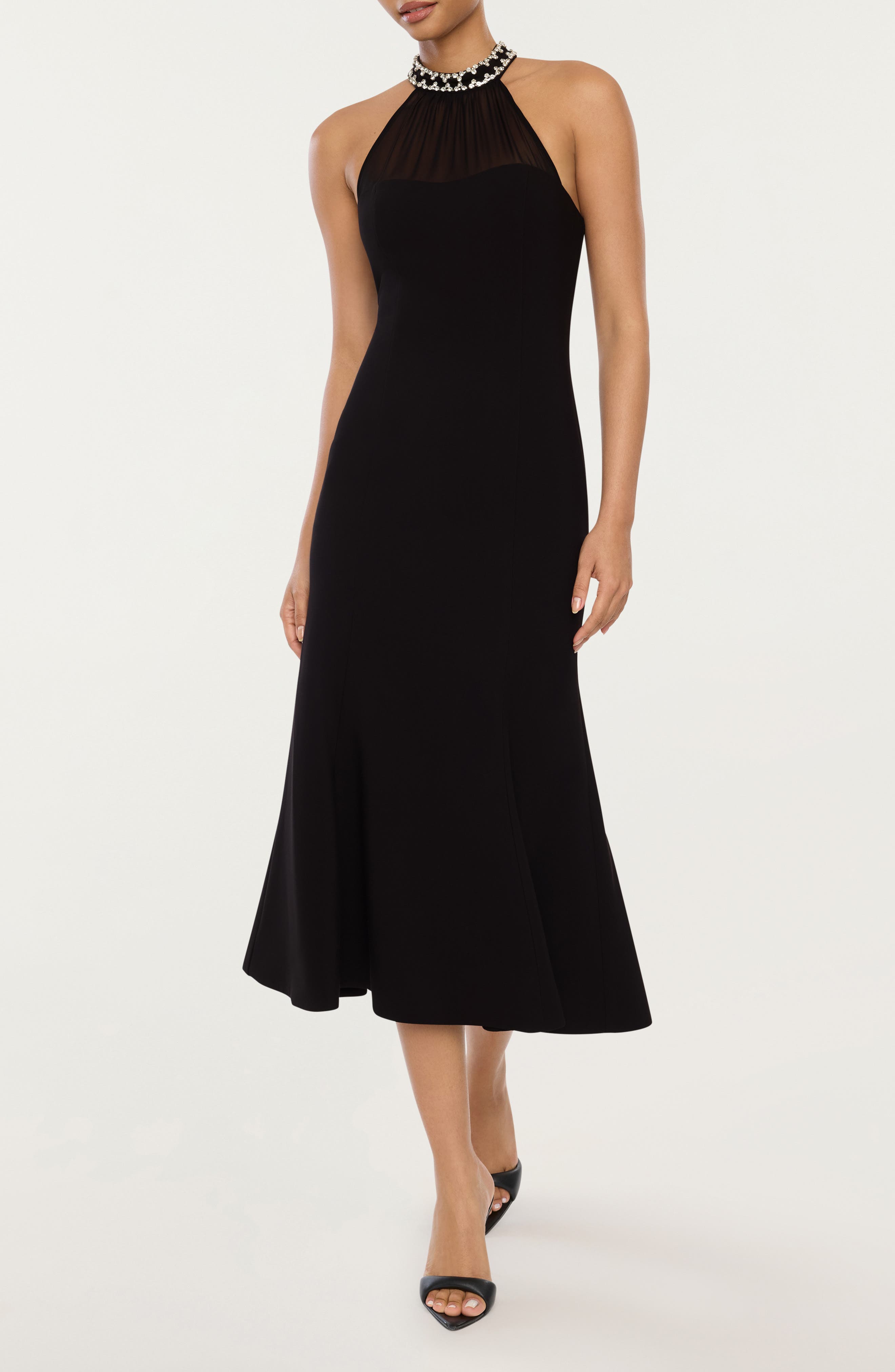 LIKELY Lirio Rhinestone Sleeveless Midi Dress | Nordstromrack