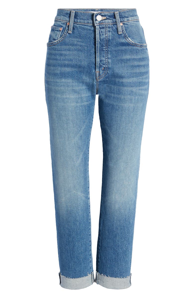 MOTHER The Scrapper Mid Rise Frayed Cuff Ankle Jeans | Nordstromrack