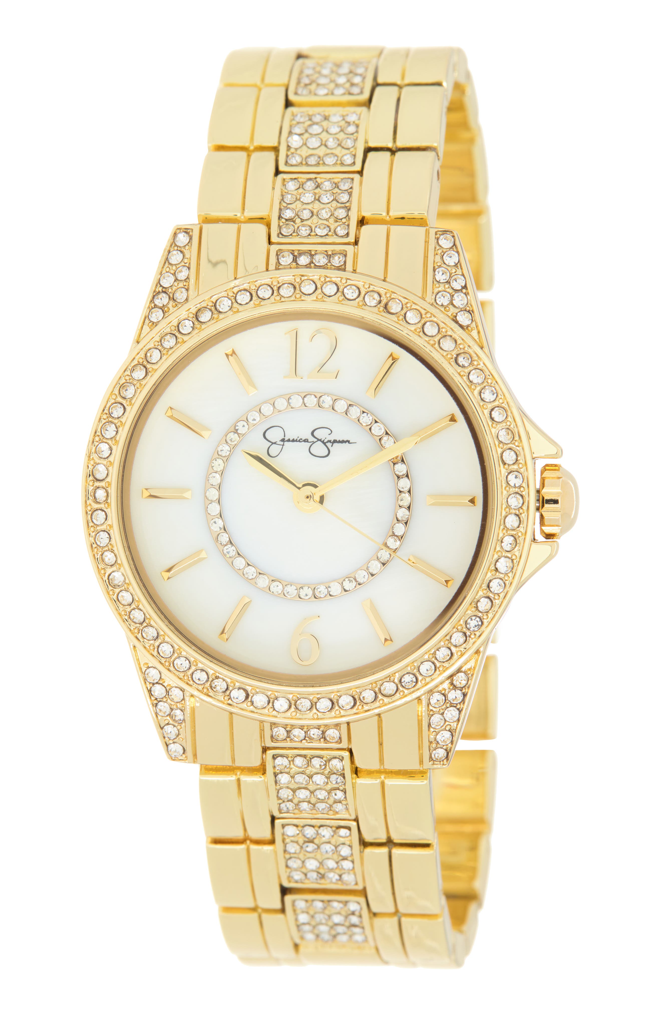 Jessica Simpson Crystal Bracelet Watch, 36mm | Nordstromrack