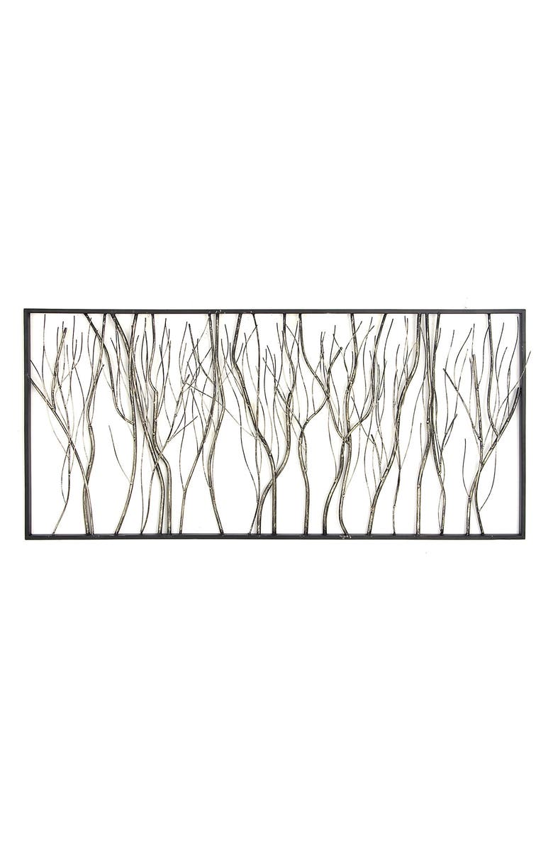 WILLOW ROW Silvertone Metal Distressed Dimensional Branch Tree Wall ...