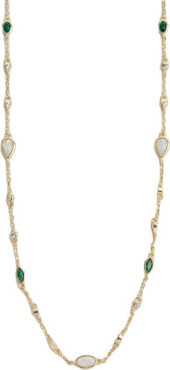 Argento Vivo Sterling Silver Opal & Cubic Zirconia Necklace | Nordstrom