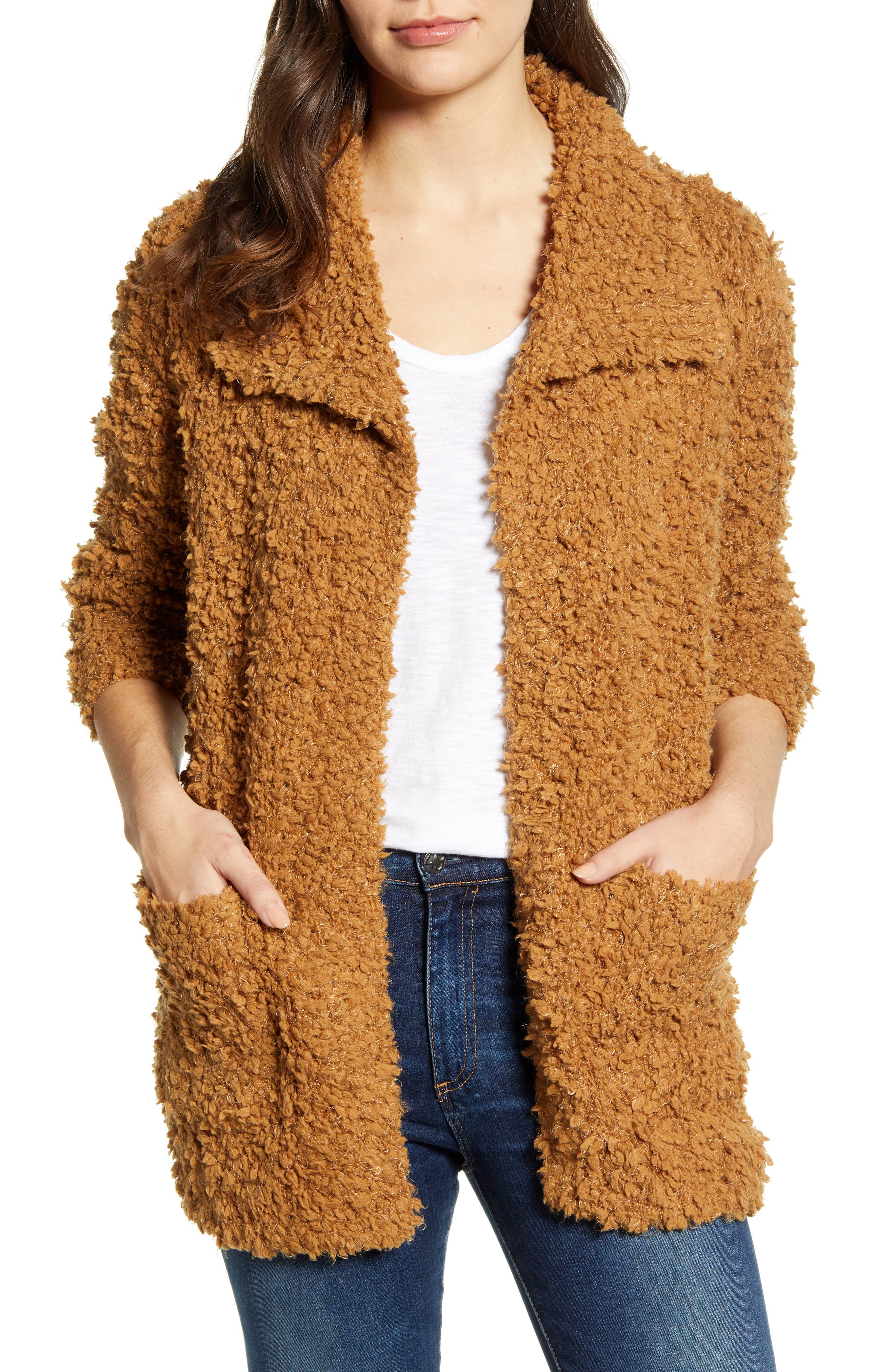 Caslon® Teddy Open Front Cardigan | Nordstromrack