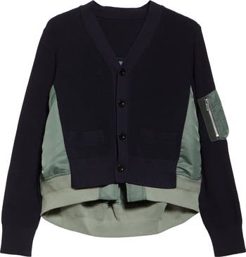 Sacai Mixed Media Cardigan | Nordstrom Sacai Mixed Media Cardigan | Nordstrom