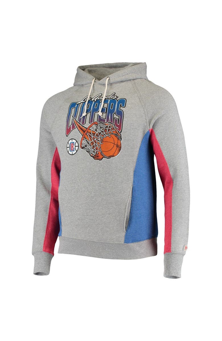 Homage Men's Homage Gray/Royal LA Clippers On Fire Tri-Blend Pullover ...
