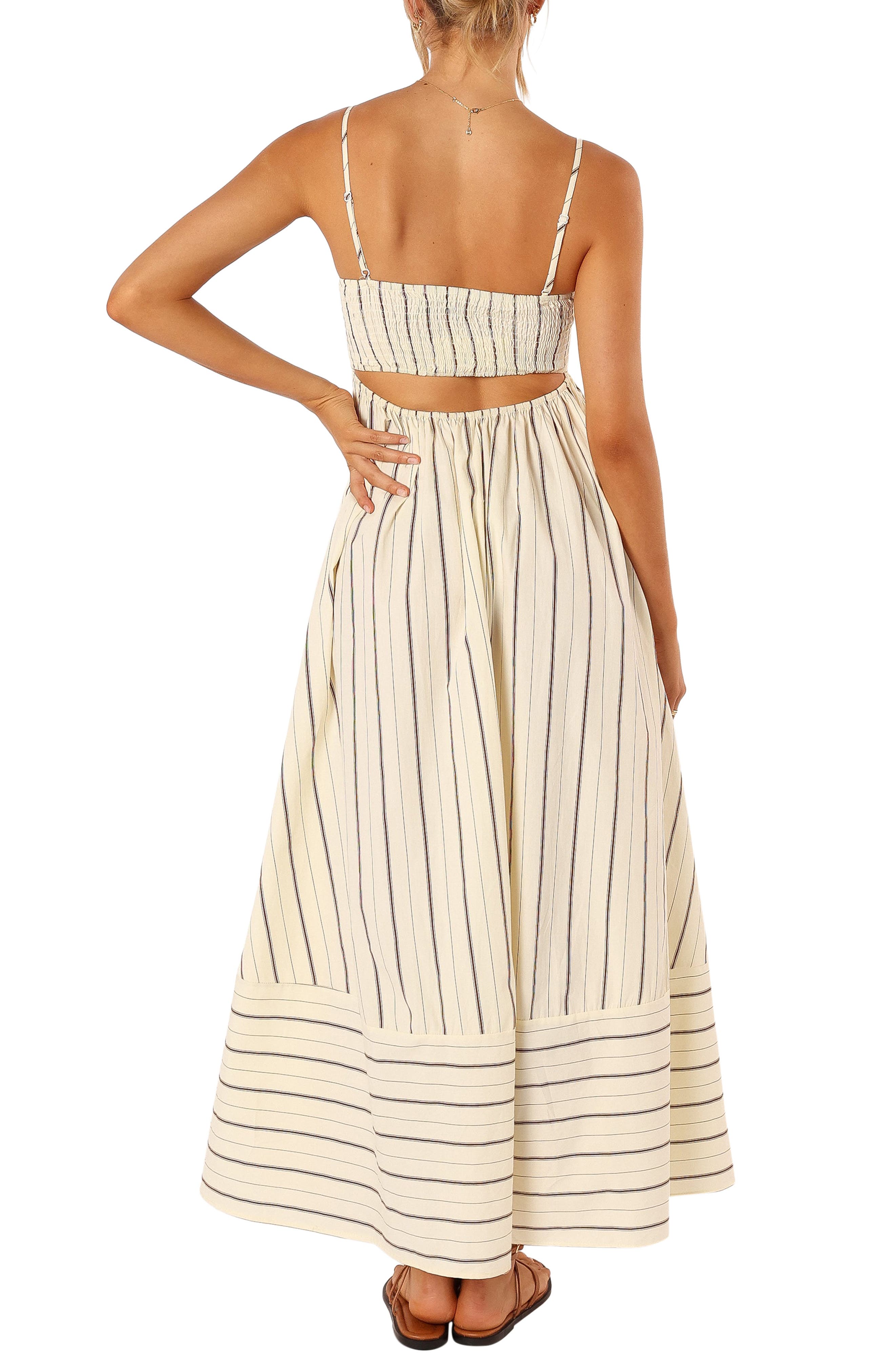 Petal & Pup Pixie Stripe Cutout Cotton Maxi Sundress | Nordstrom