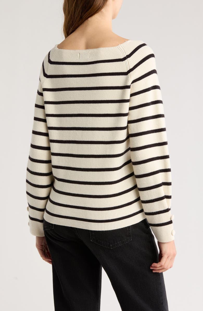 ICHI Striped Boat Neck Sweater | Nordstromrack