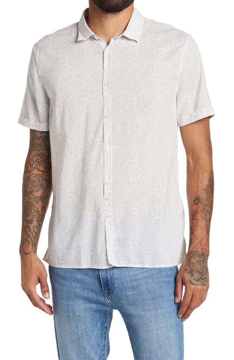 John Varvatos Paisley Short Sleeve Slim Fit Shirt | Nordstromrack