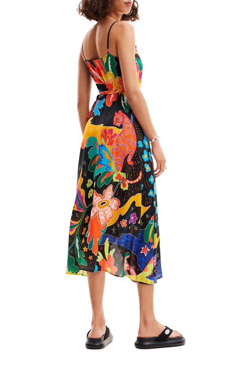 Desigual Jungle Design Wrap Midi Dress | Nordstrom