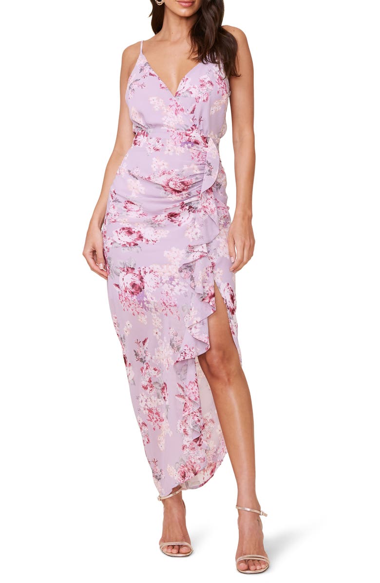 FLORET STUDIOS Floral Ruffle Chiffon Dress | Nordstromrack