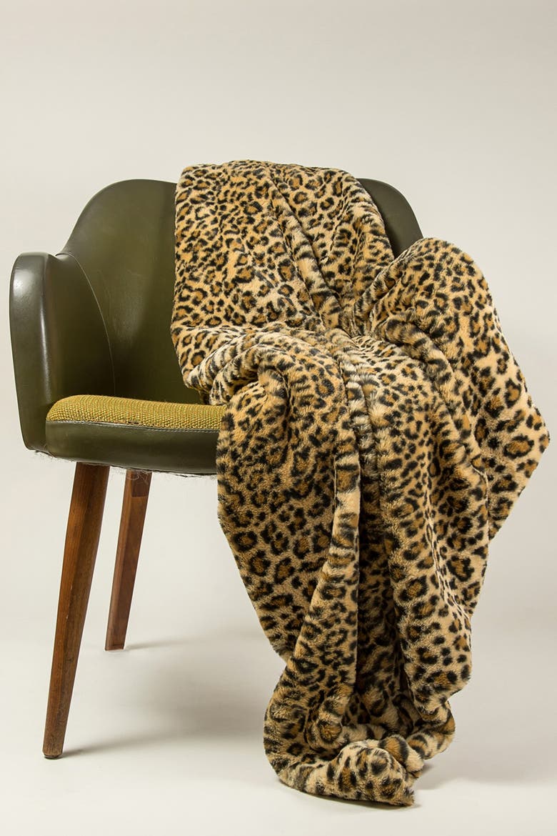 Burke Leopard Print Faux Fur Throw - 50" x 60" | Nordstromrack