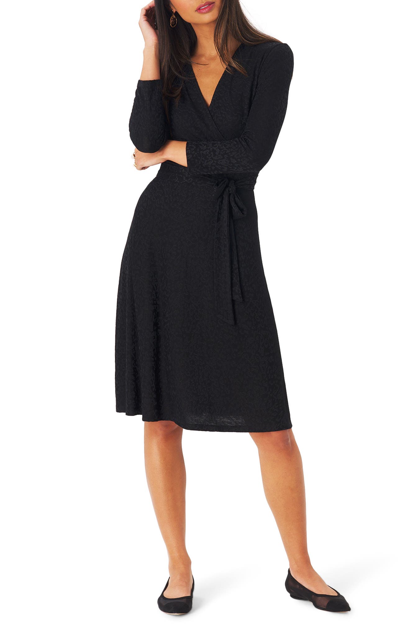 Leota Print Jersey Faux Wrap Dress | Nordstromrack