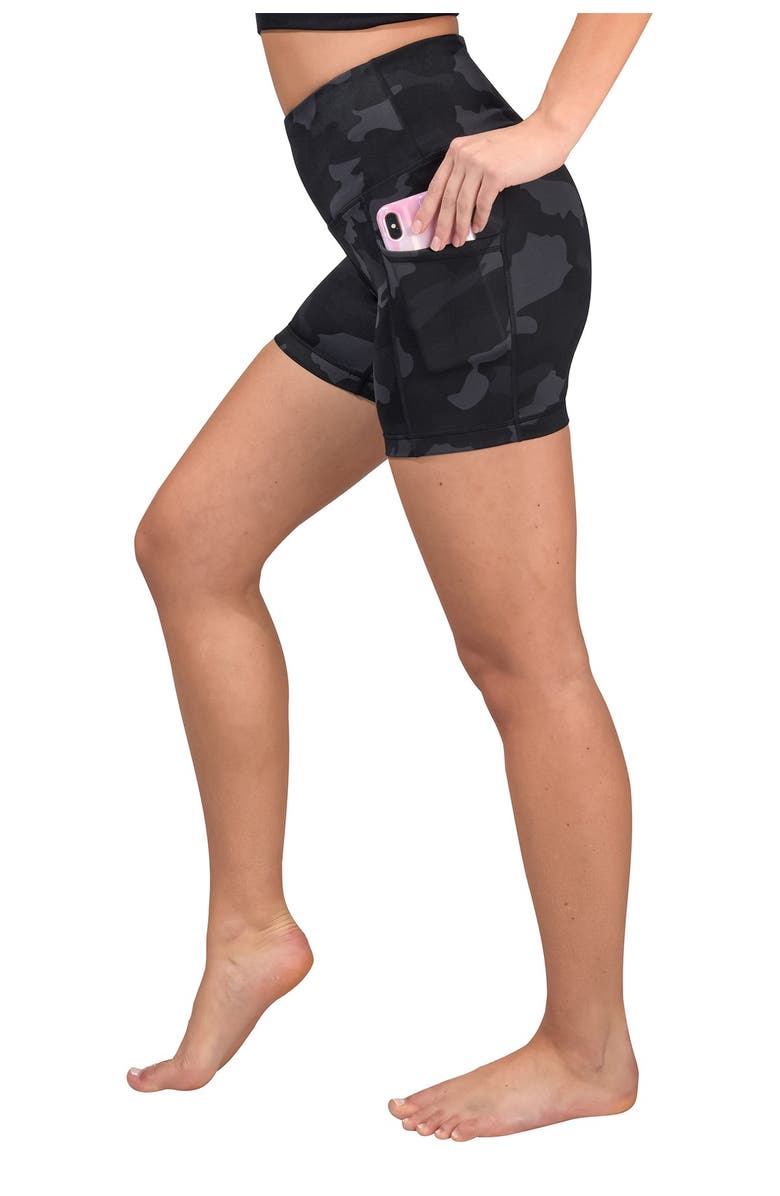 90 DEGREE BY REFLEX Lux Camo High Waisted Pocket Biker Shorts ...