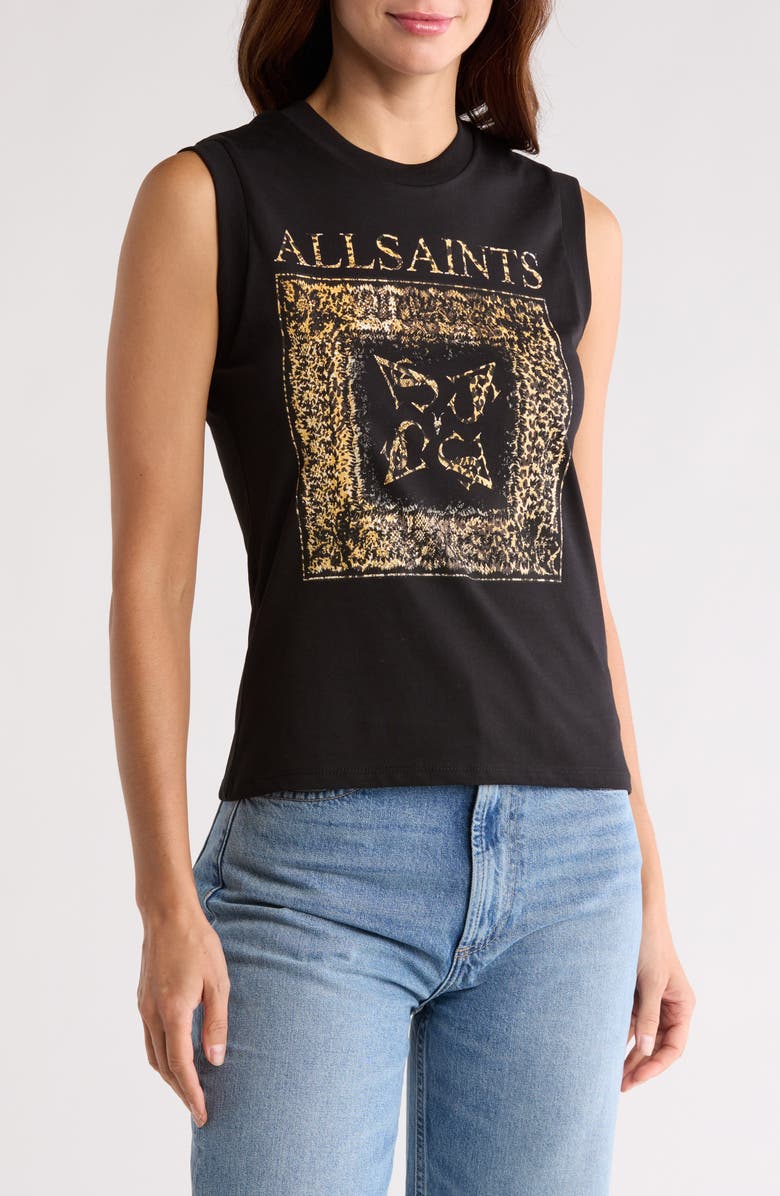 AllSaints Leana Imogen Logo Muscle Tank | Nordstromrack