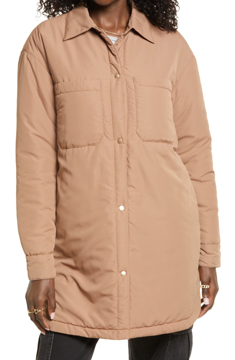 BP. Polly Oversized Quilted Shirt Jacket | Nordstromrack