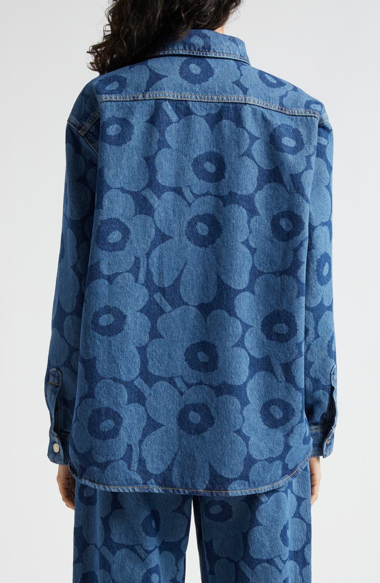 Marimekko Mari Vaihe Unikko Denim Button-Up Shirt | Nordstromrack