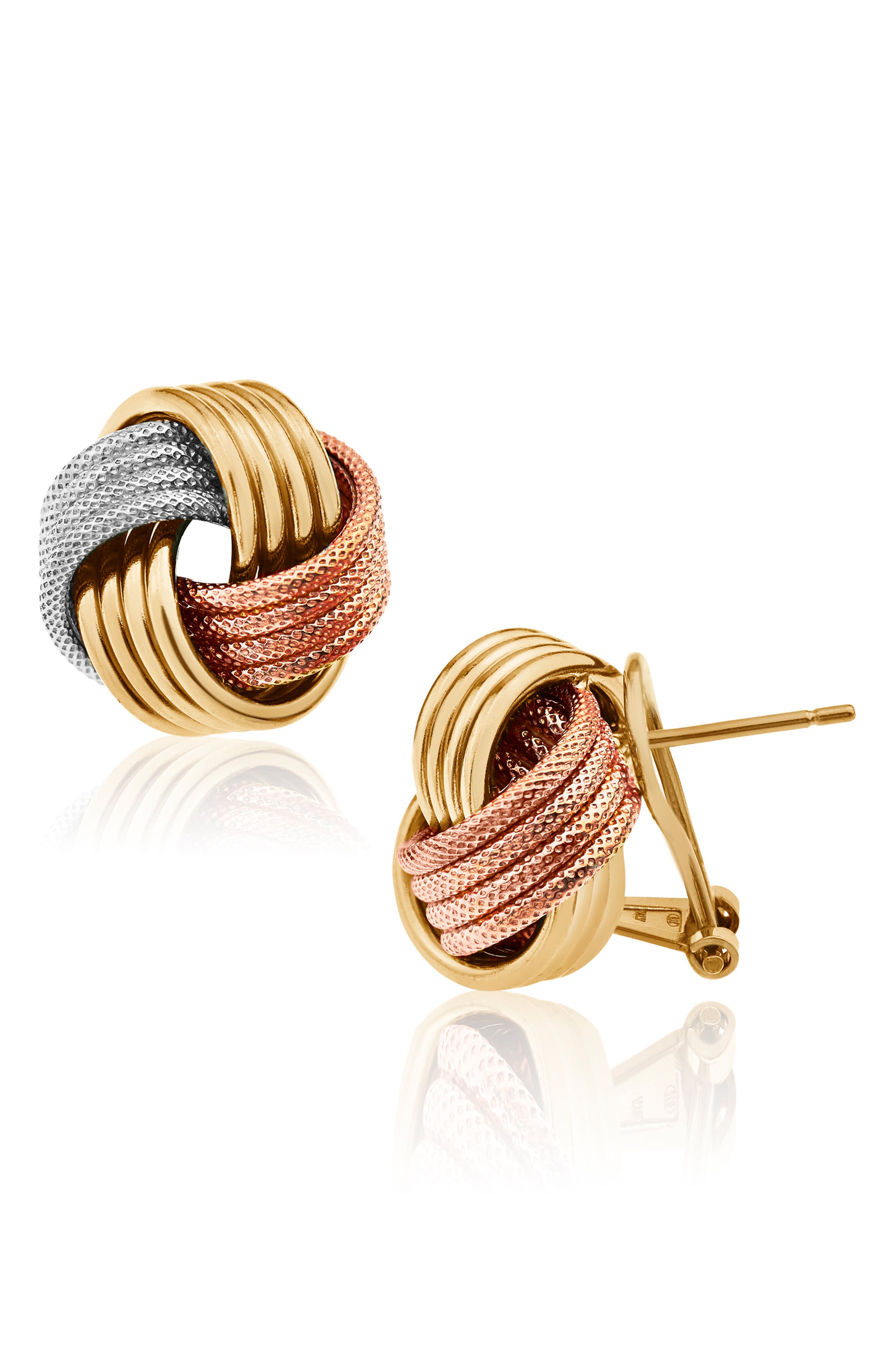 FZN Sterling Silver Two-Tone Knot Stud Earrings | Nordstromrack