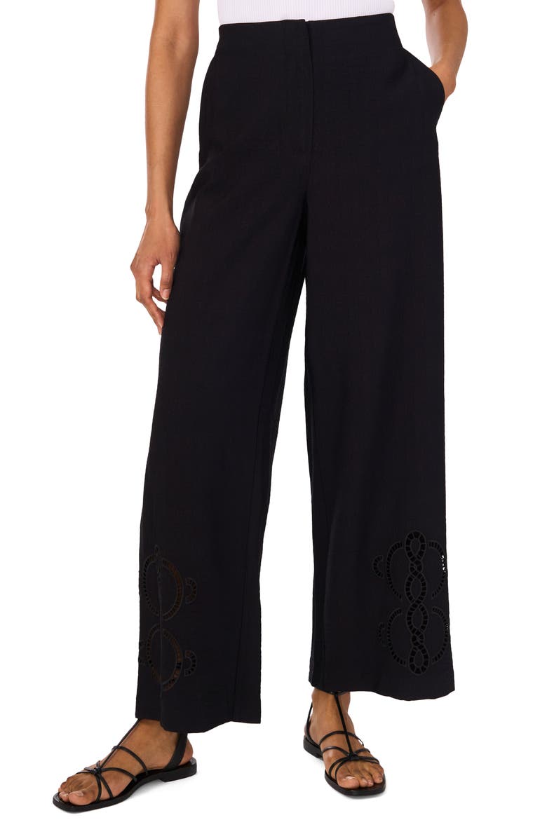 Lattice Inset High Waist Wide Leg Pants (Women) | Nordstromrack