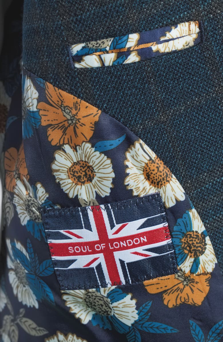 SOUL OF LONDON Sol Plaid Print Two Button Notch Lapel Blazer ...