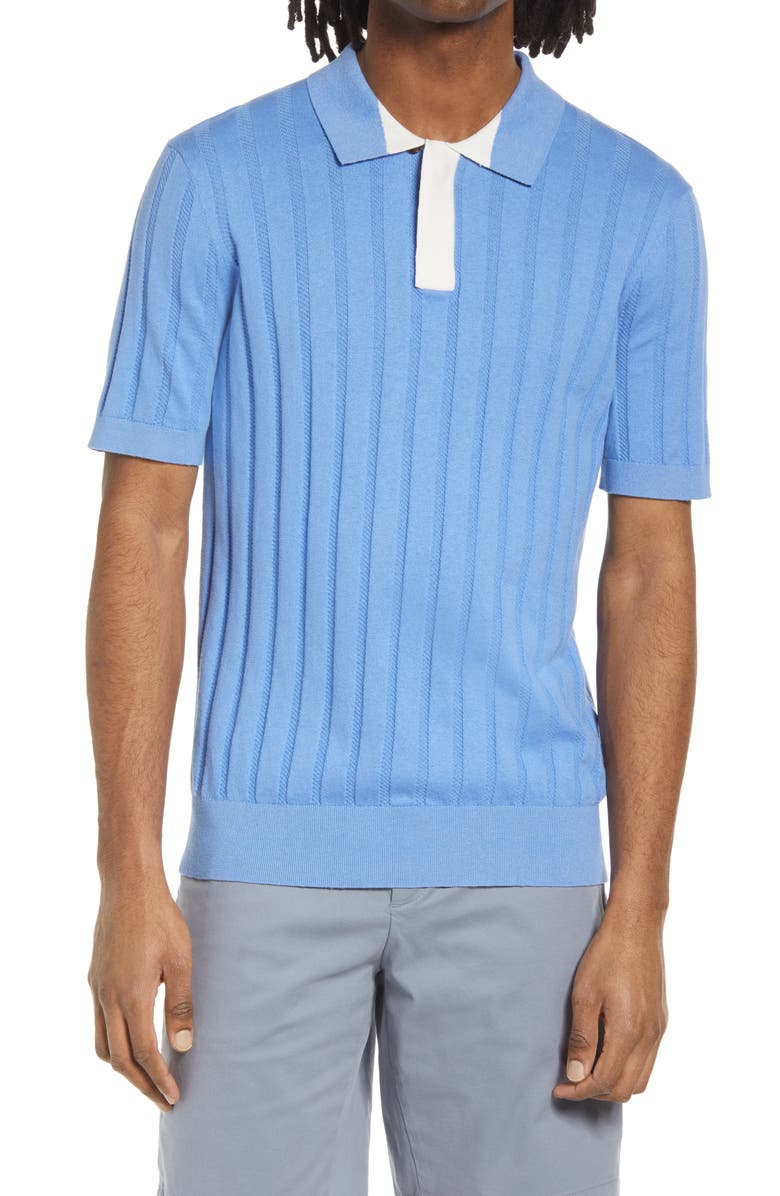 Ted Baker London Warroch Cotton, Silk & Linen Rib Polo | Nordstromrack
