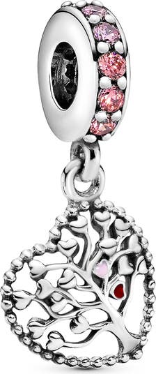 PANDORA Pink Heart Family Tree Dangle Charm | Nordstrom
