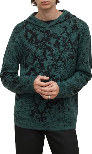 John Varvatos Ludham Dissapearing Python Jacquard Hooded Sweater ...