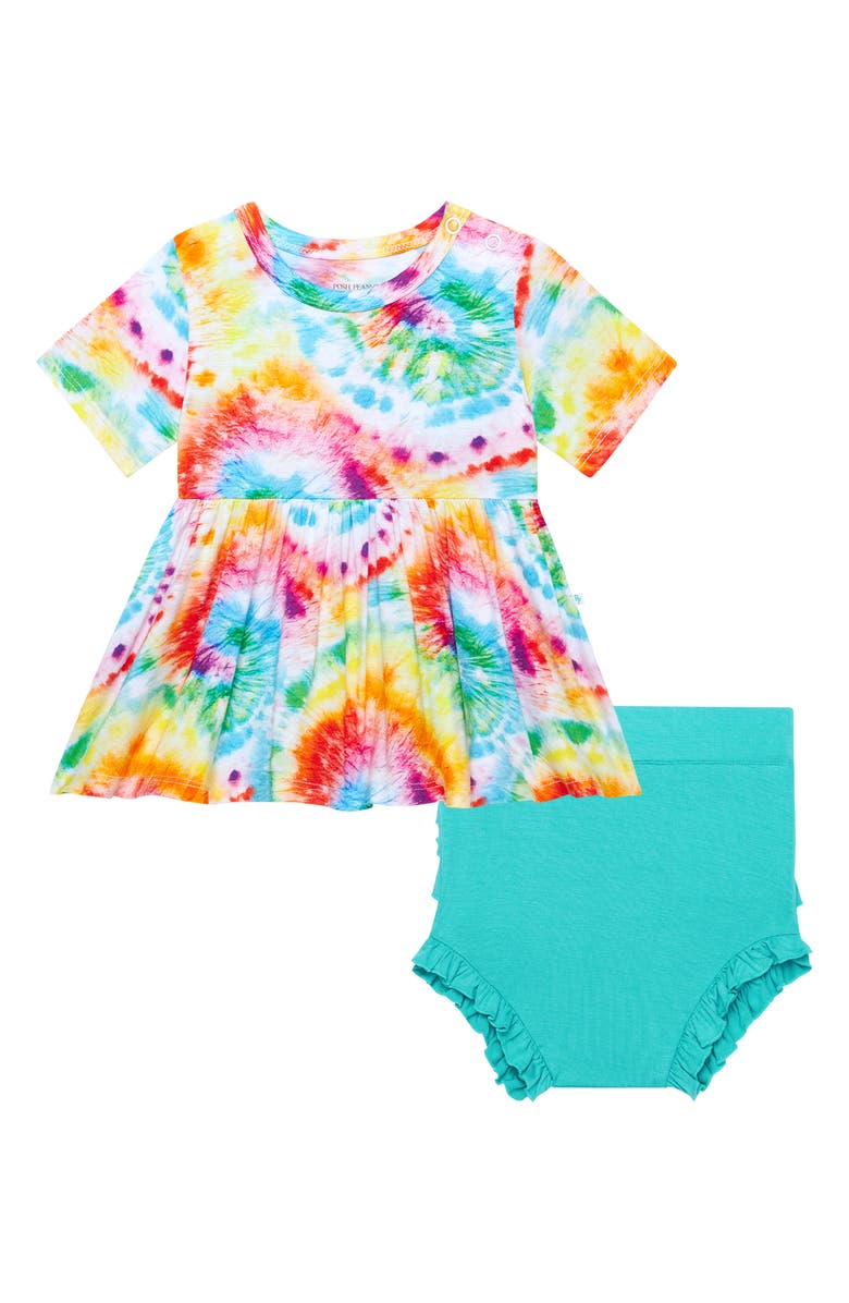 Posh Peanut Totally Tie Dye Peplum Top & Bloomers Set | Nordstromrack