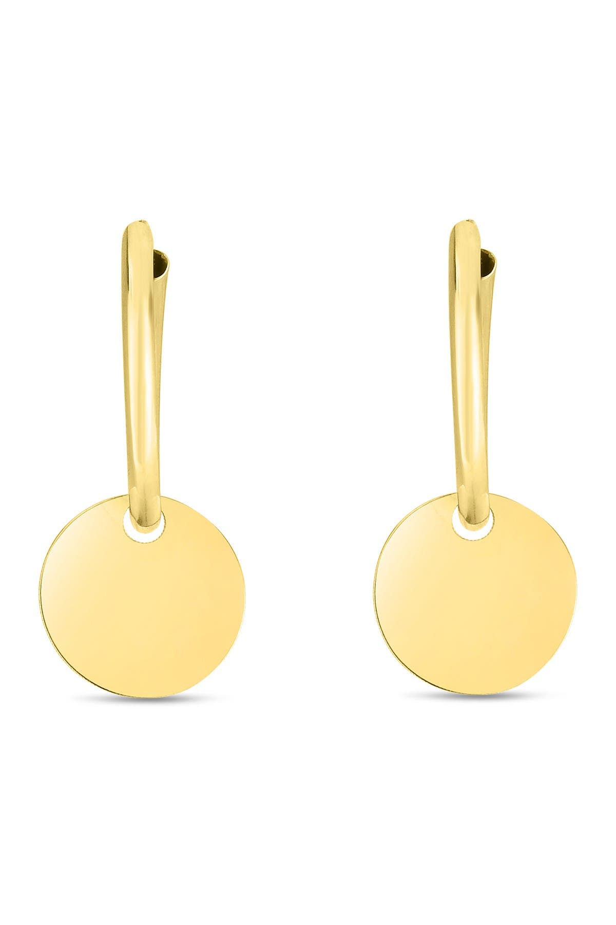 KARAT RUSH 14K Yellow Gold Disc Drop Huggie Earrings | Nordstromrack