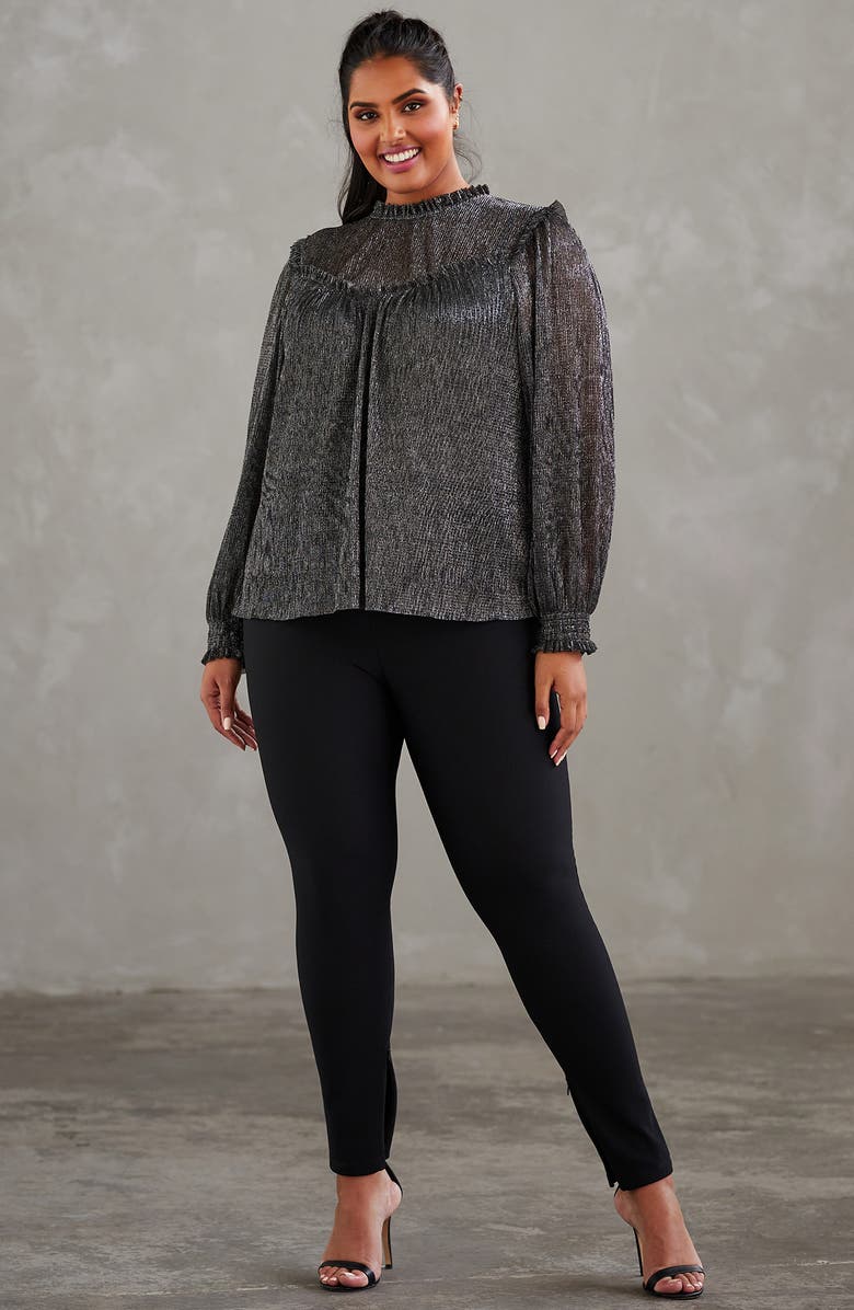 Estelle Shimmer Ruffle Yoke Blouse | Nordstromrack