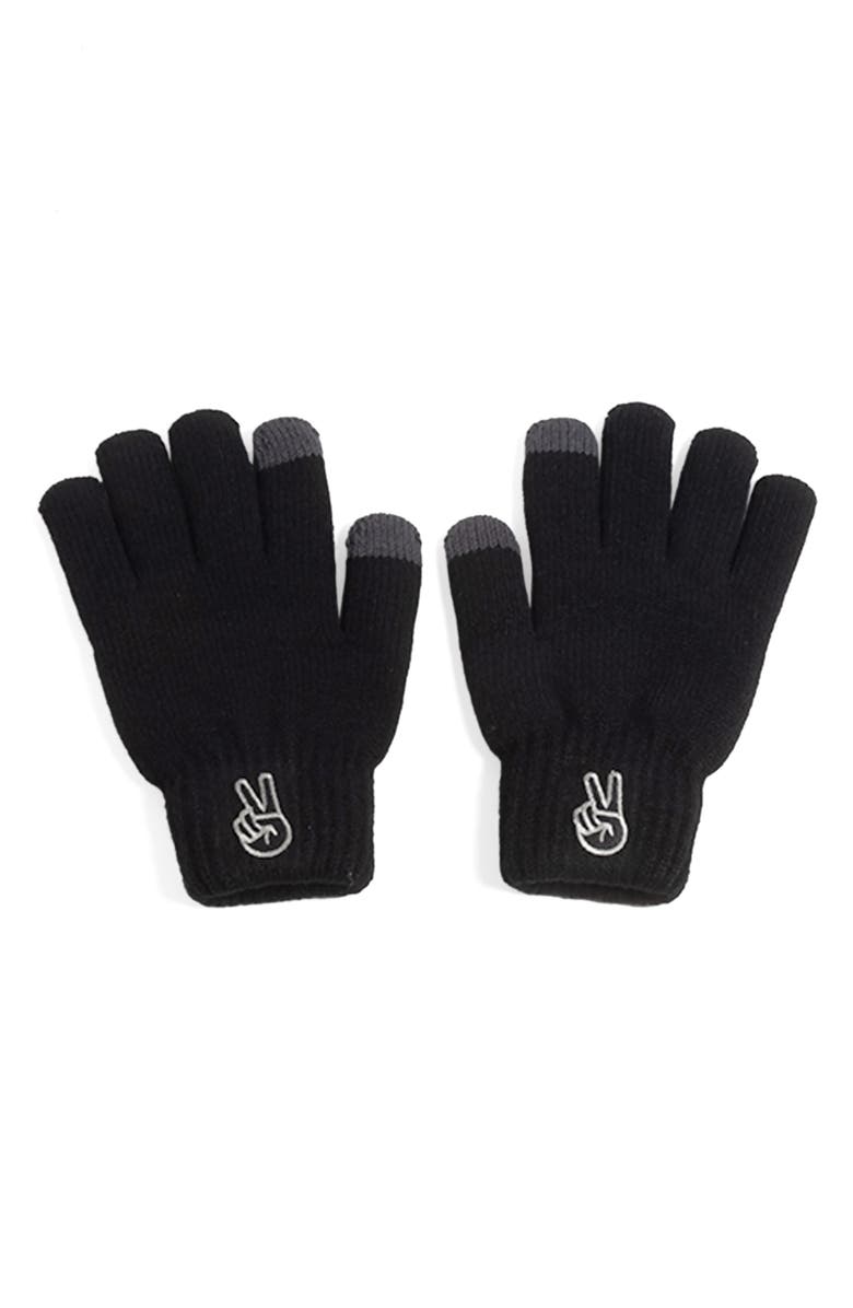 David & Young Peace Sign Embroidered Tech Gloves | Nordstromrack