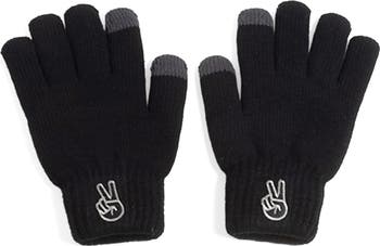 David & Young Peace Sign Embroidered Tech Gloves | Nordstromrack