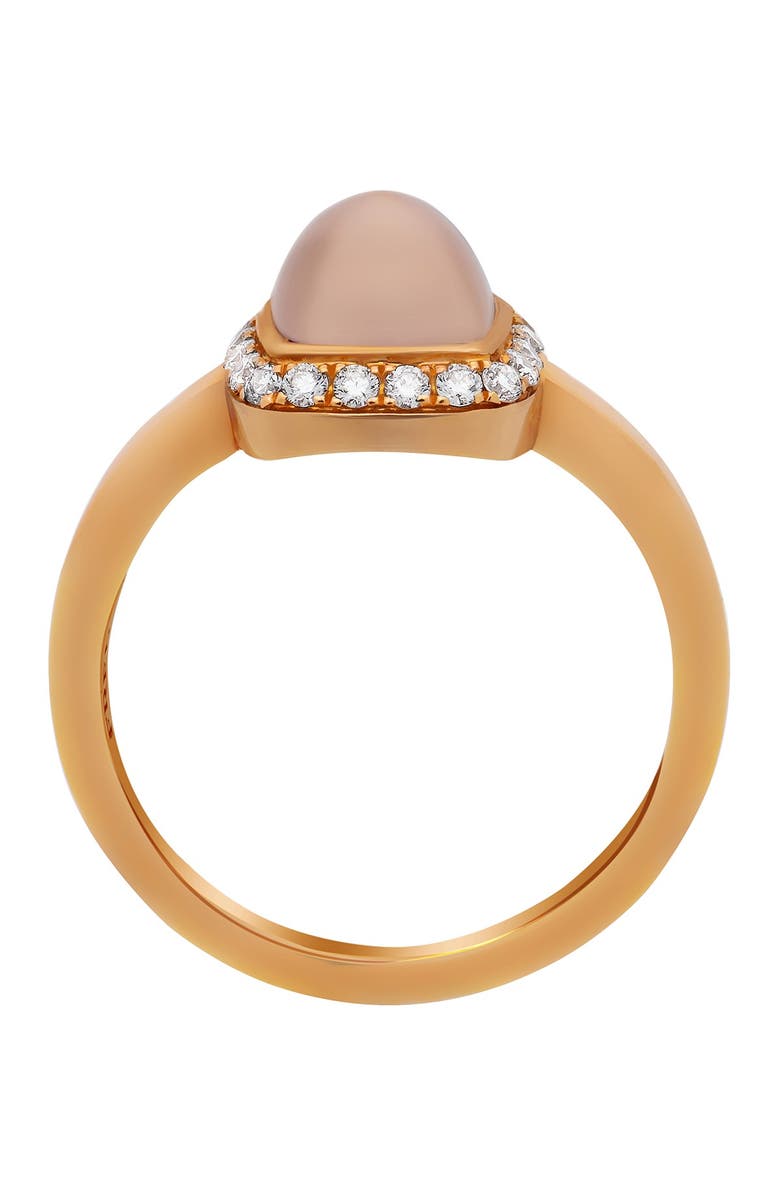 FRED OF PARIS Paindesucre Rose Gold Rose Quartz & Diamond Pave Ring - 0 ...