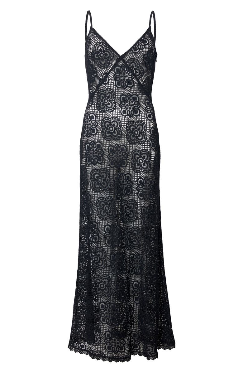 NASTY GAL Strappy Lace Maxi Cover-Up Slipdress | Nordstromrack