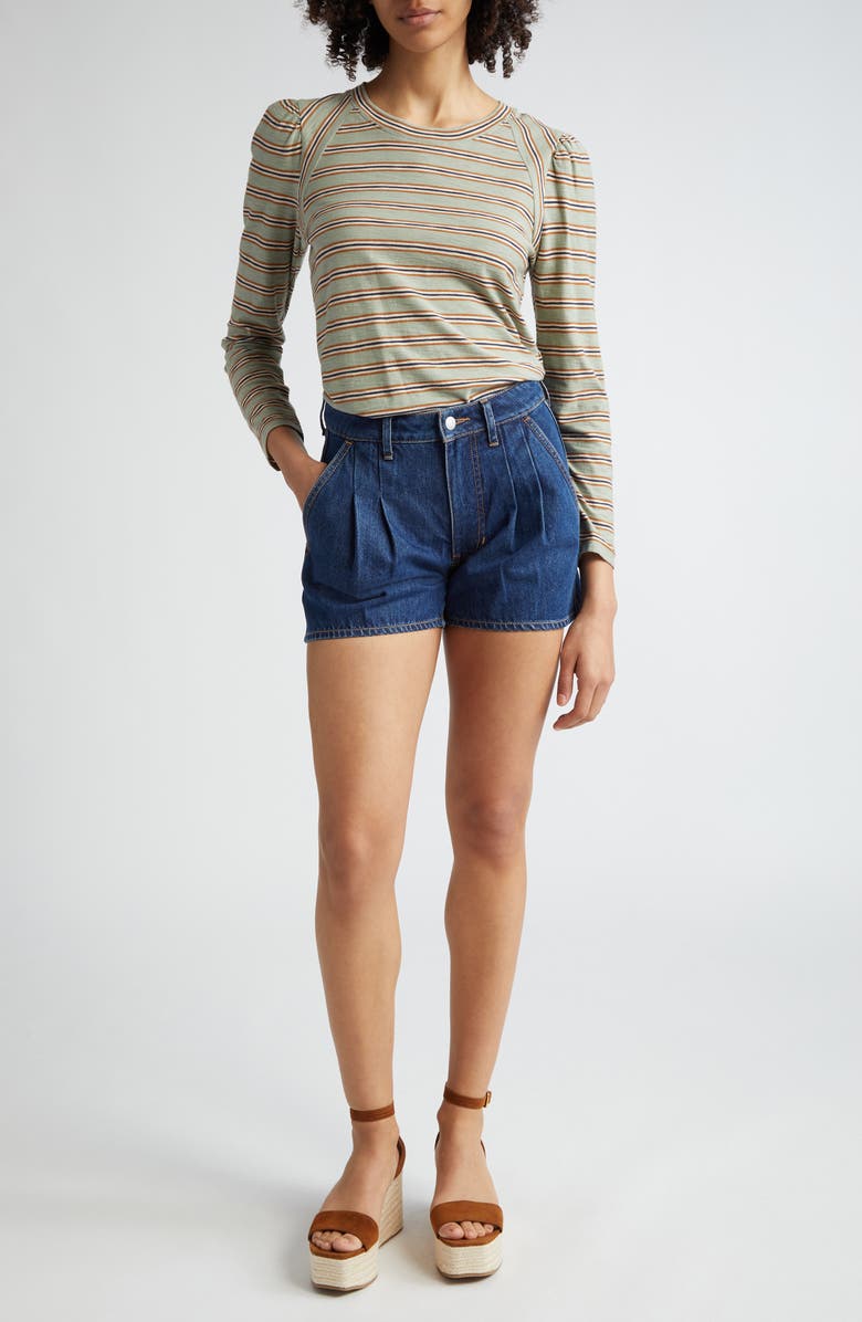 Veronica Beard Mason Stripe Long Sleeve Cotton T-Shirt | Nordstromrack