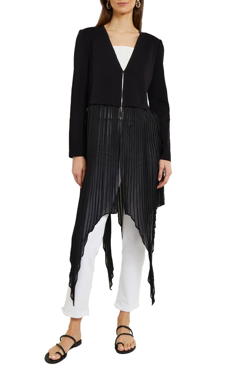 Misook V-Neck Sweater Jacket with Removable Fringe | Nordstromrack