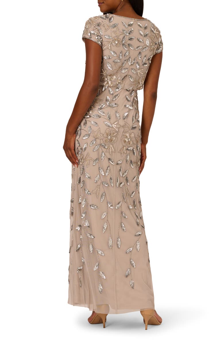 Adrianna Papell Beaded Mesh Gown | Nordstrom