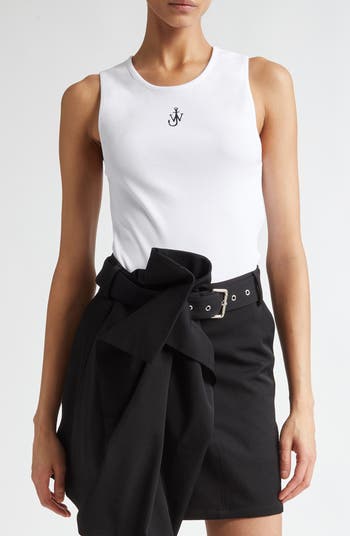 JW Anderson Embroidered Anchor Stretch Cotton Tank | Nordstrom