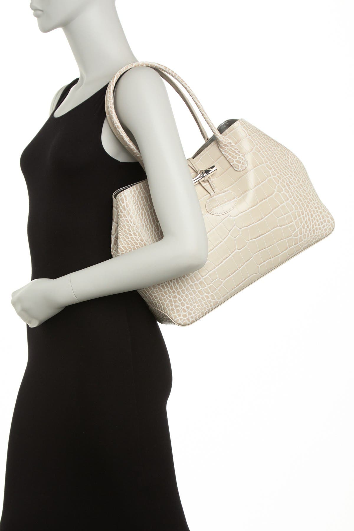 Longchamp Croc Embossed Leather Shoulder Tote | Nordstromrack