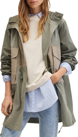 MANGO Hooded Colorblock Parka | Nordstrom