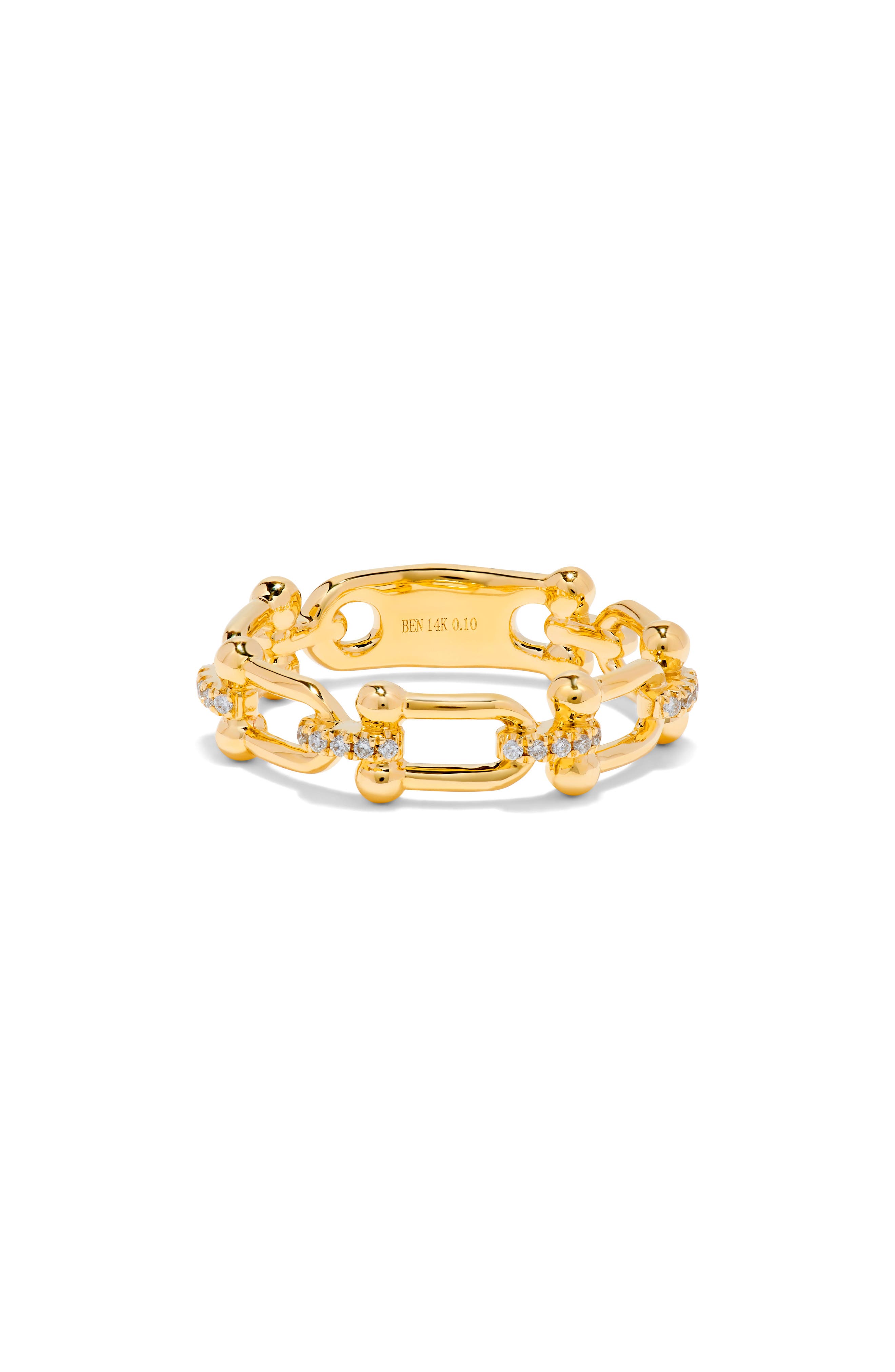 H.J. Namdar Diamond Horseshoe Chain Link Ring | Nordstromrack
