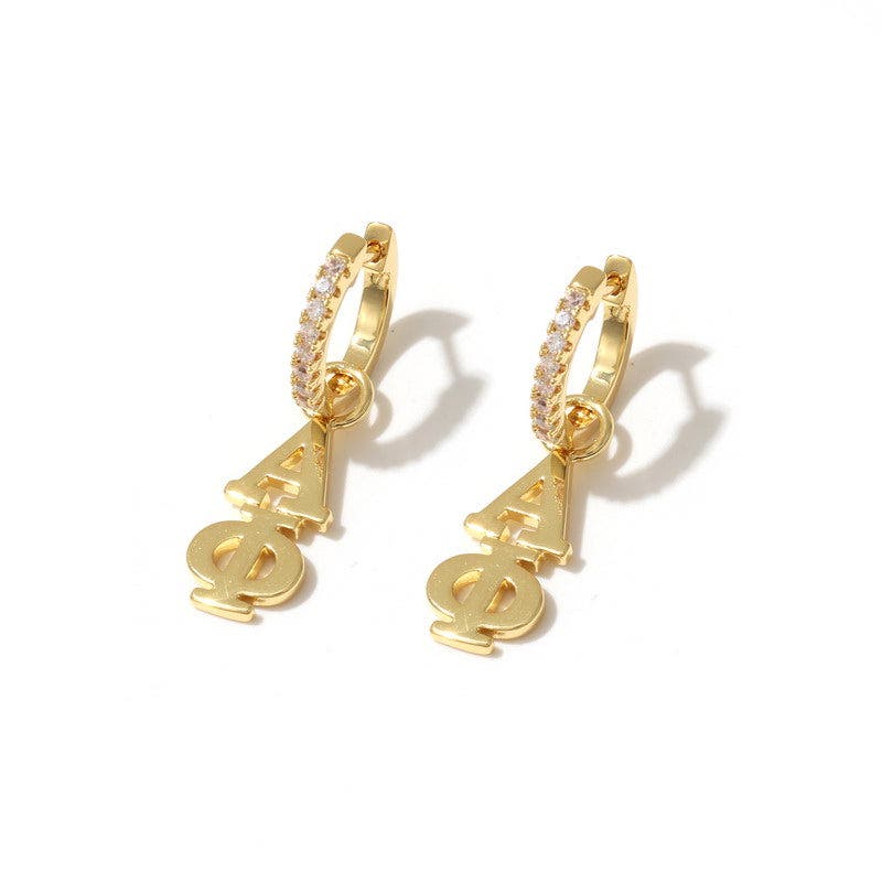 Color Shout Alpha Phi Greek Letter Huggie + Charm Earrings | Nordstrom