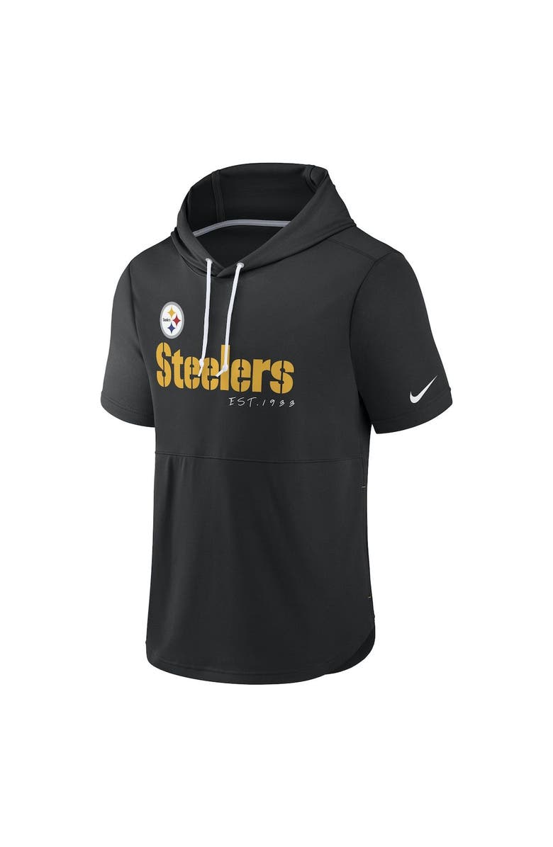Nike Men's Nike Black Pittsburgh Steelers Short Sleeve Pullover Hoodie ...
