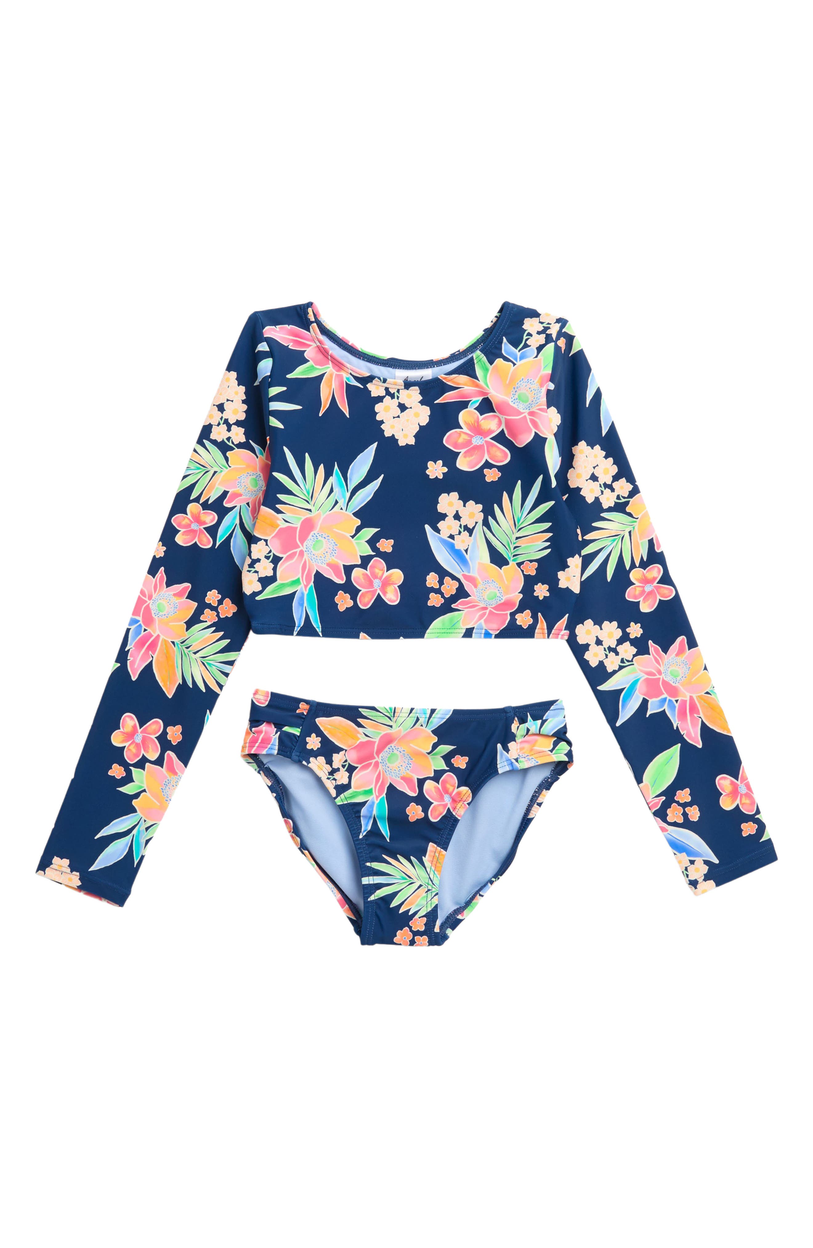 Angel Beach Kids' Long Sleeve Two-Piece Rashguard Swimsuit | Nordstromrack