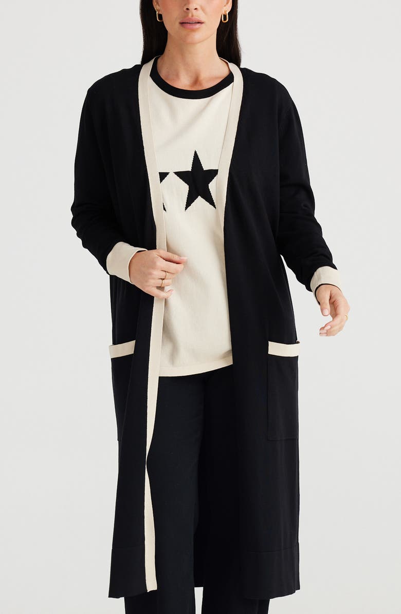 Brave+True St. Moritz Tipped Duster Cardigan | Nordstromrack