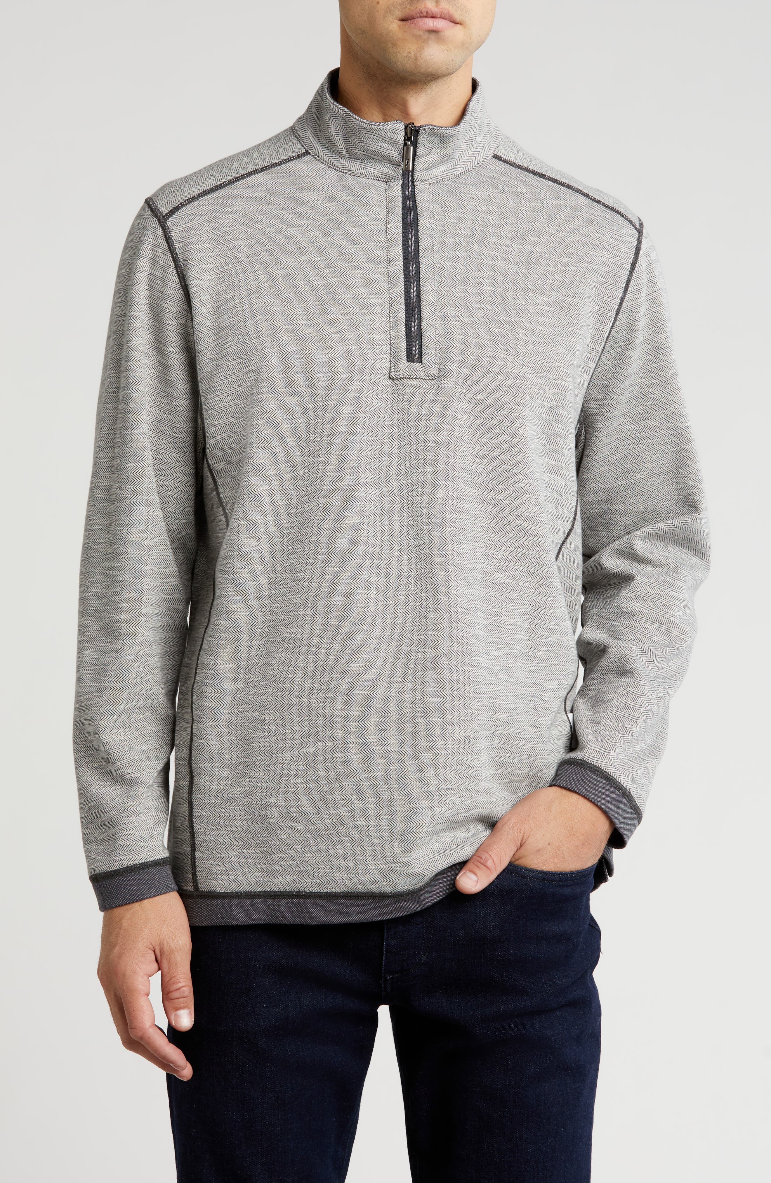 Tommy Bahama Switch It Up Reversible Quarter Zip Sweatshirt | Nordstromrack