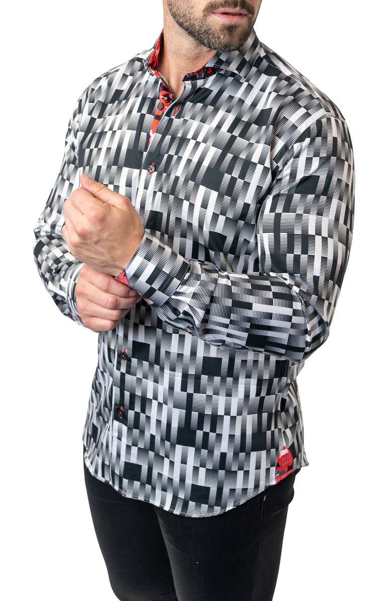Maceoo Einstein Whitenoise White Contemporary Fit Button-Up Shirt ...