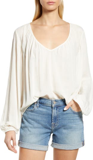 Sanctuary Relaxed Fit Long Sleeve High-Low Crop Top | Nordstromrack