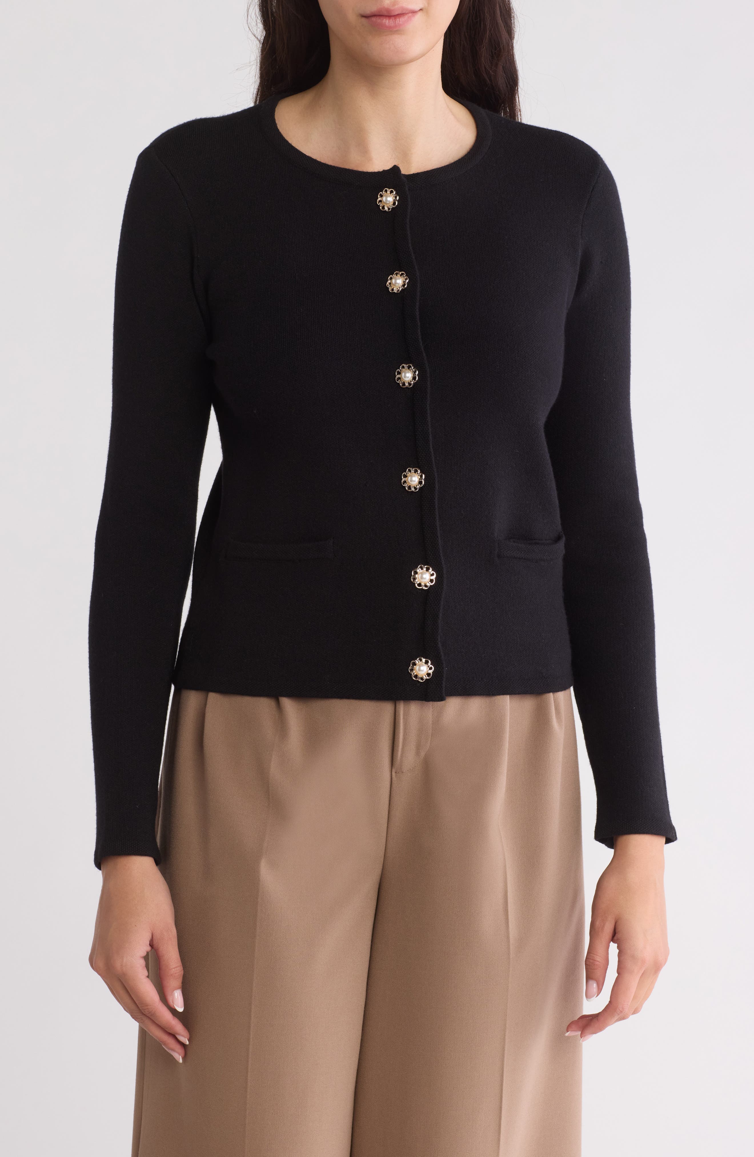 BY DESIGN Celeste Double Knit Crop Cardigan Sweater | Nordstromrack